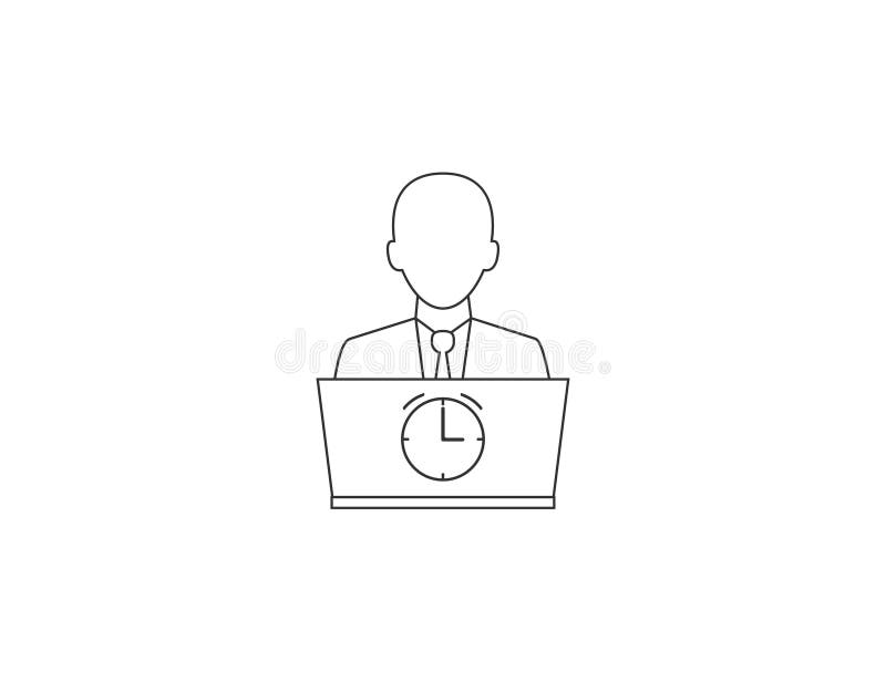 Overtime Working Icon. Vector Illustration. Stock Vector - Illustration ...