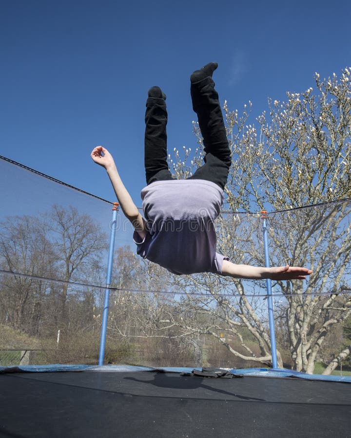Overturn on trampoline stock image. Image of recreation - 40010915