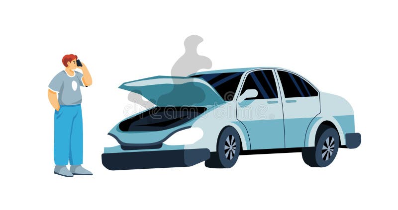 Overturned Car Accident Illustration Vector Stock Illustration ...