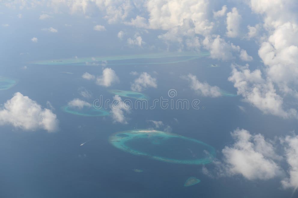 Overview at Ari Atoll in the Maldives Stock Photo - Image of reef ...