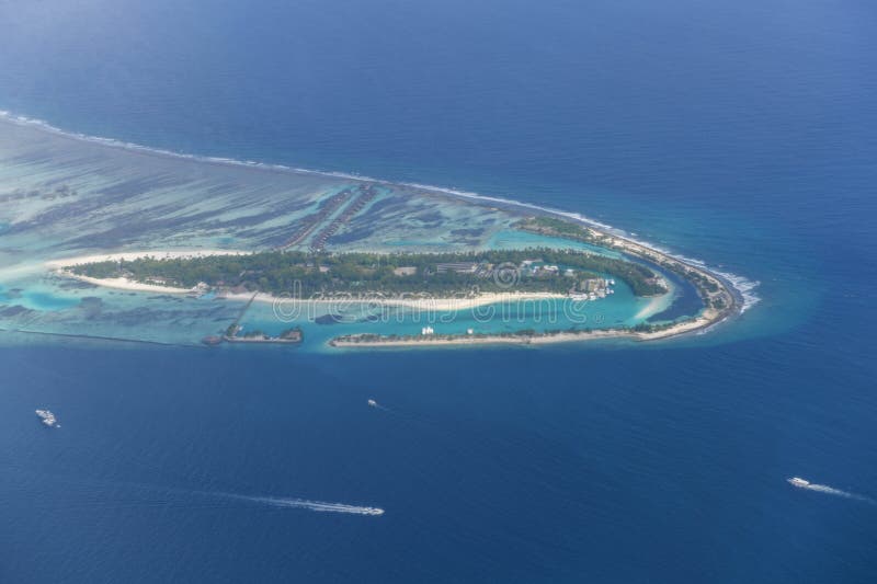 Overview at Ari Atolls in the Maldives Stock Image - Image of island ...