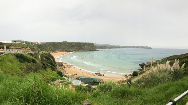 Overview of the Beach. Suances, Spain. Editorial Photography - Image of ...