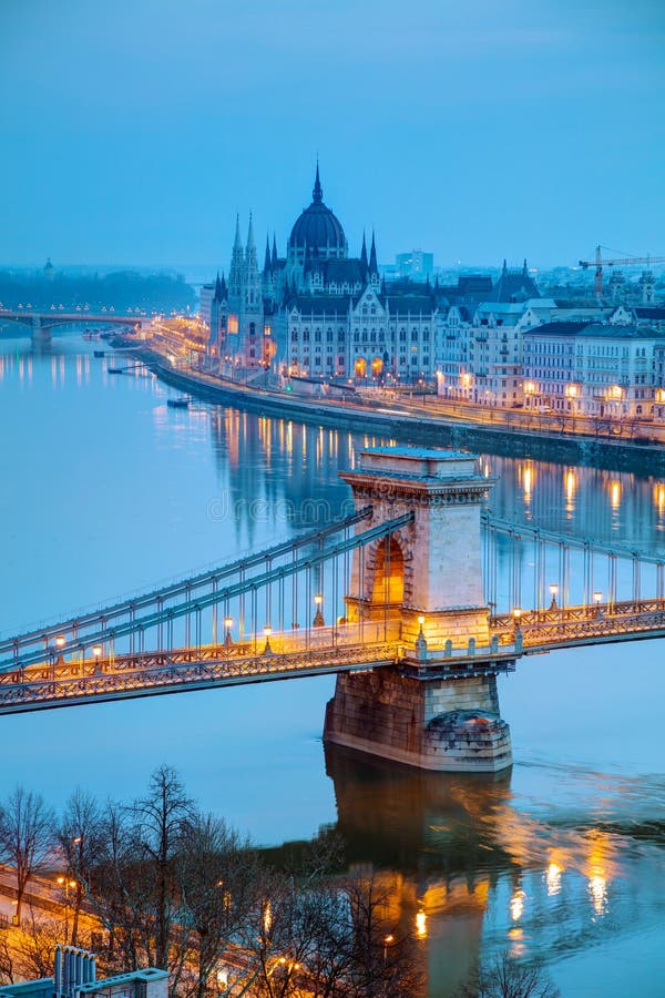 Overview of Budapest at Sunset Stock Photo - Image of traffic, famous ...