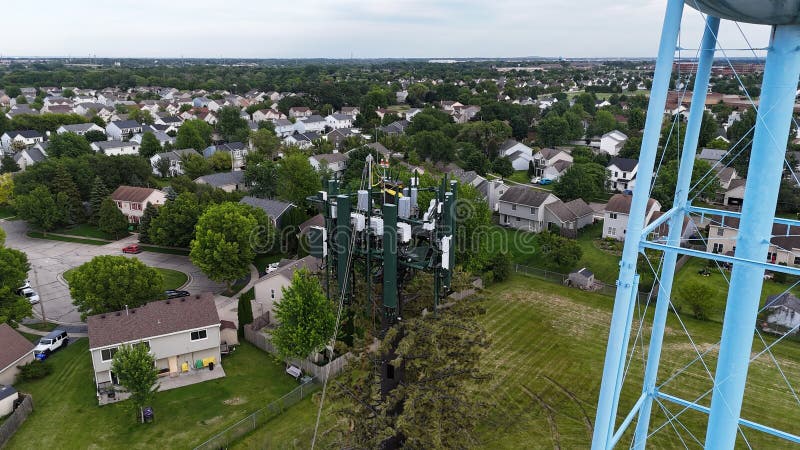 Overview of a Cell Phone Tower Under Construction Stock Photo - Image ...