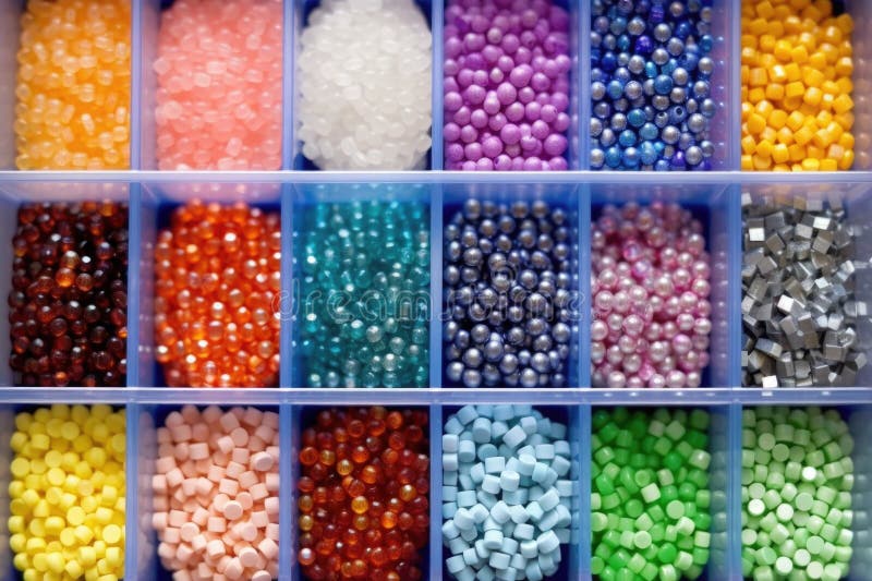 Overview of a Colorful Bead Storage Box Stock Photo - Image of ...