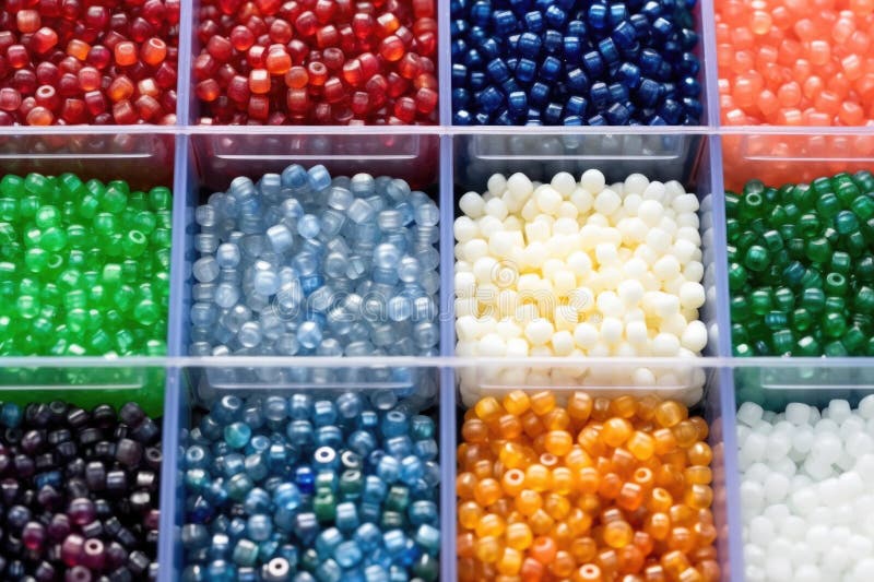 Overview of a Colorful Bead Storage Box Stock Illustration ...