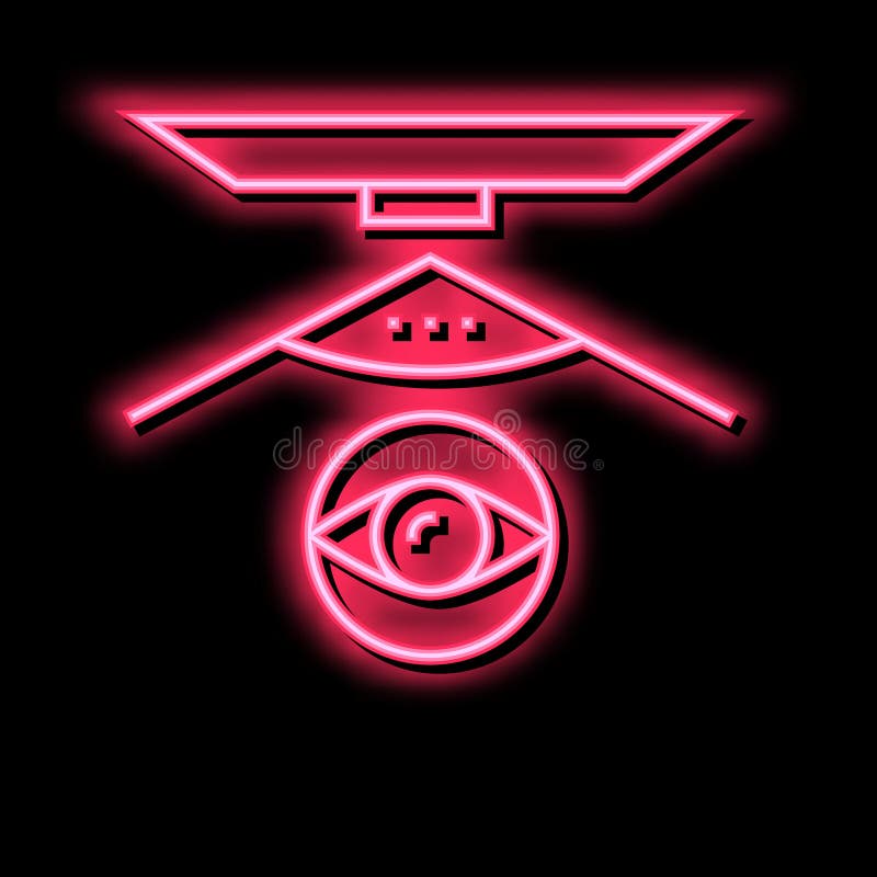 Overview Computer Display Neon Glow Icon Illustration Stock Vector ...