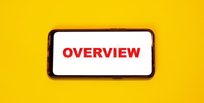 OVERVIEW Concept on the Screen of a Modern Smartphone Stock Image ...