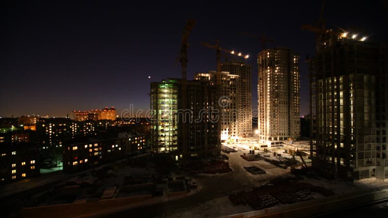 Overview of Construction Site in Night, Time Stock Footage - Video of ... Overview of Construction Site in Night, Time Stock Footage - Video of ...