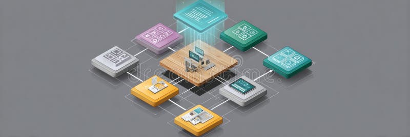 Overview of Digital Communication Platforms Displayed Above a Wooden ...