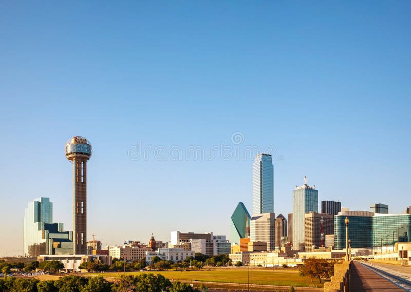 Overview of Downtown Dallas Stock Image - Image of famous, landscape ...