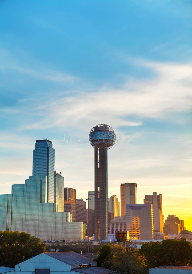 Overview of Downtown Dallas Stock Image - Image of dusk, downtown: 46563581