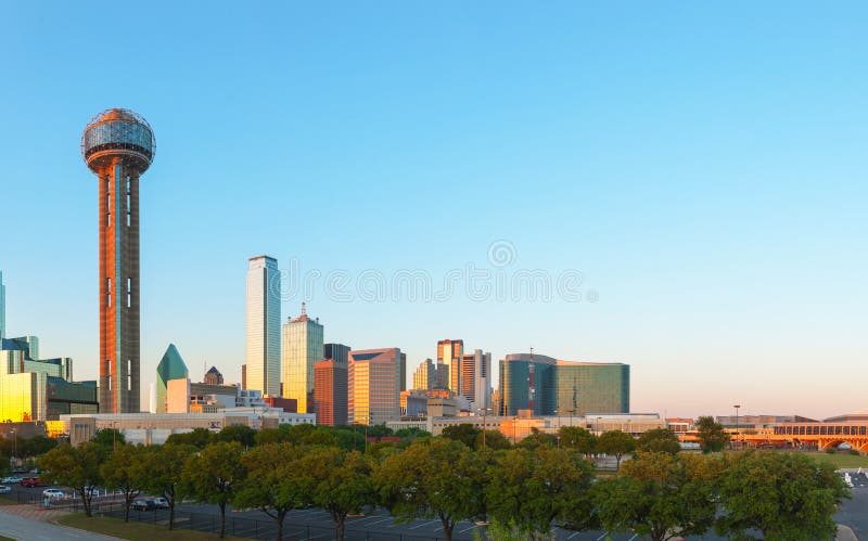 Overview of Downtown Dallas Stock Image - Image of famous, landscape ...