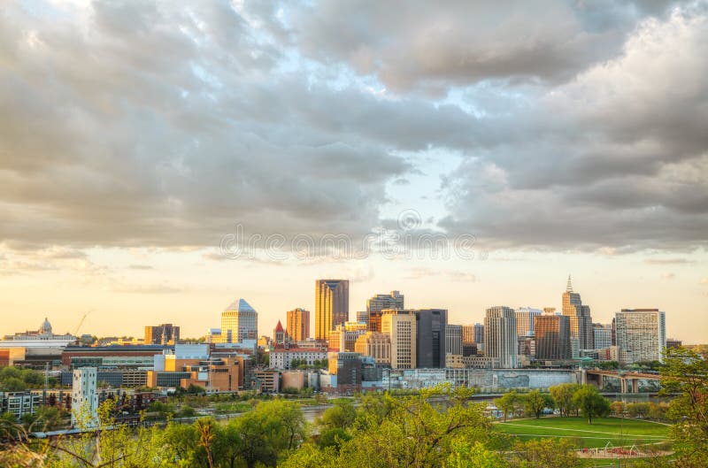 Overview of Downtown St. Paul, MN Stock Photo - Image of cityscape ...