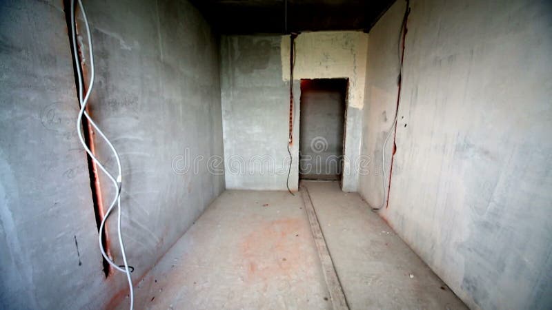 Overview of Empty Room with Bare Walls, Ceiling, Stock Video - Video of ...