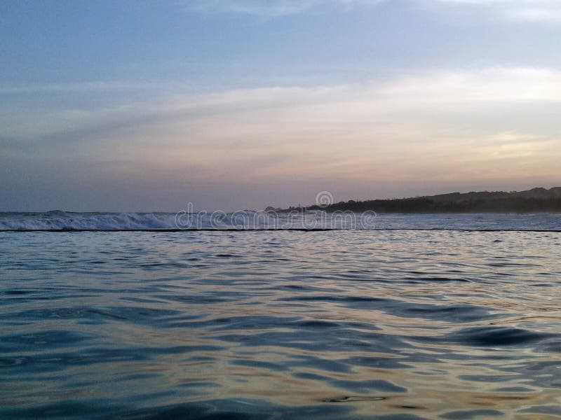 Overview of the Evening Ocean Waves Stock Photo - Image of island ...