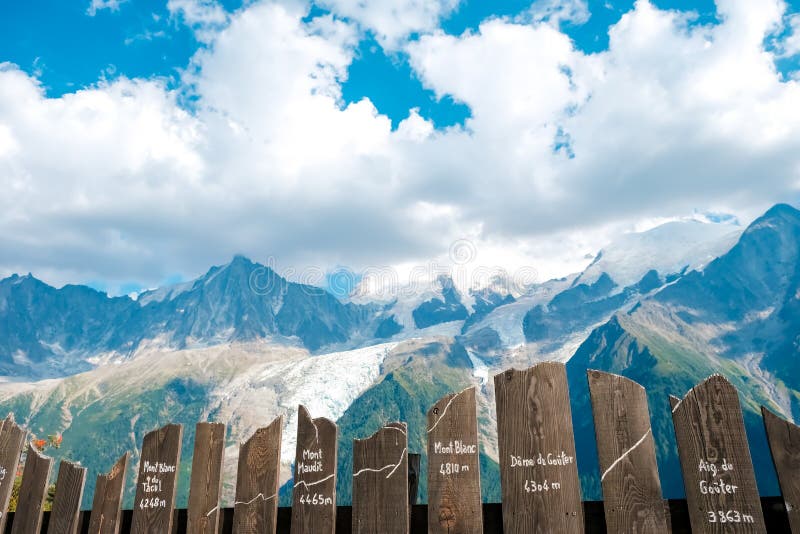 Overview of French Alpine Peaks and Mountains Stock Photo - Image of ...