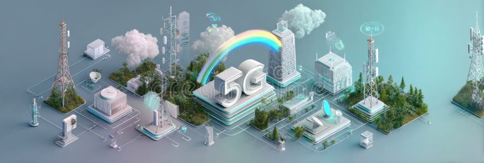 Overview of 5G Architecture Featuring Base Stations and Interconnected ...