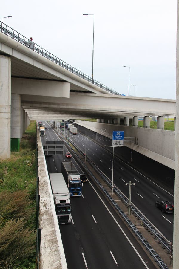 Overview of Highway A15 at the Botlek Bridge Stock Image - Image of ...
