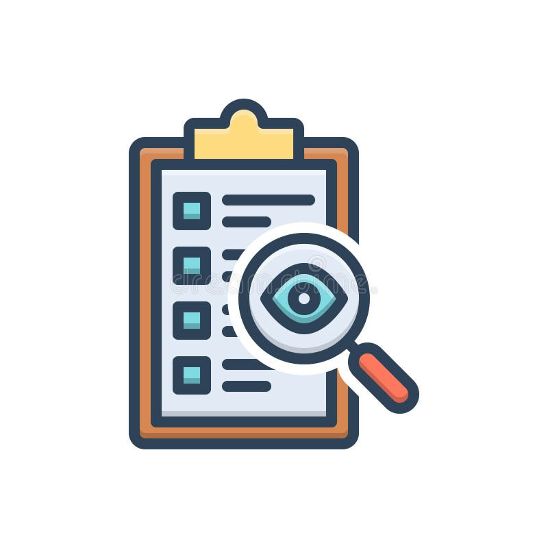 Color Illustration Icon for Overview, Inspection and Search Stock ...