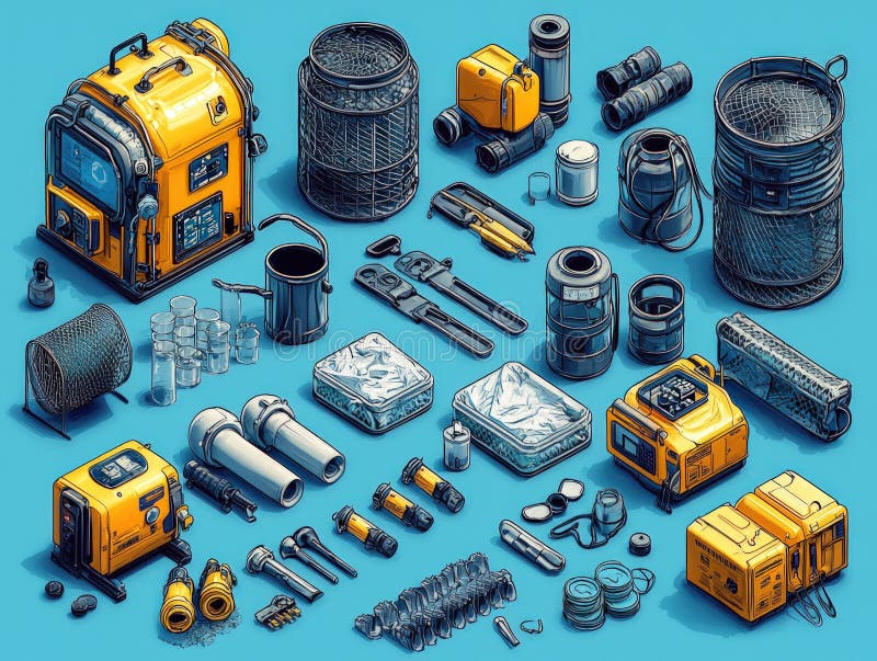 An Overview Illustration of Various Industrial Safety Equipment ...