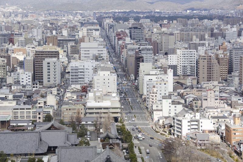 Overview on Kyoto city editorial stock photo. Image of site - 28773928