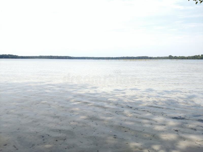 Overview of the Lake and Sand Shoreline Stock Image - Image of nature ...