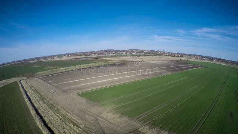 Overview of a Large Green Field in Denmark Stock Image - Image of ...