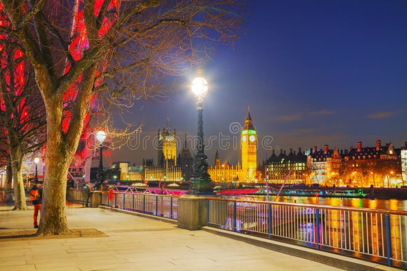 Overview of London with the Clock Tower Stock Photo - Image of night ...