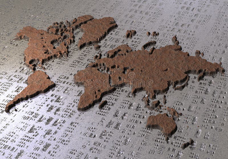 Overview Map of the world stock illustration. Illustration of effect ...