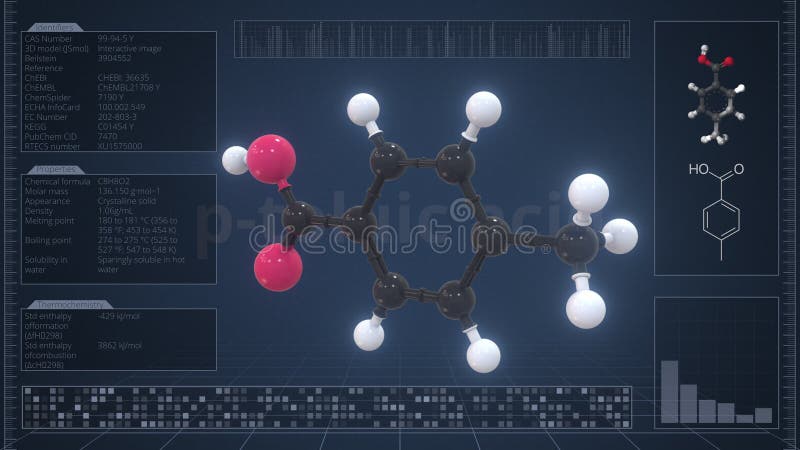 Overview of the Molecule of P-toluic Acid on the Computer Screen ...