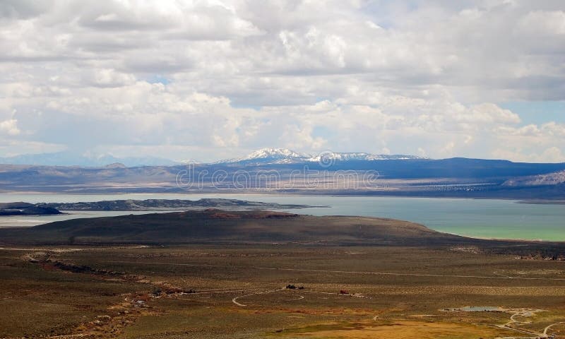 Overview of Mono Lake in California Stock Photo - Image of clouds ...