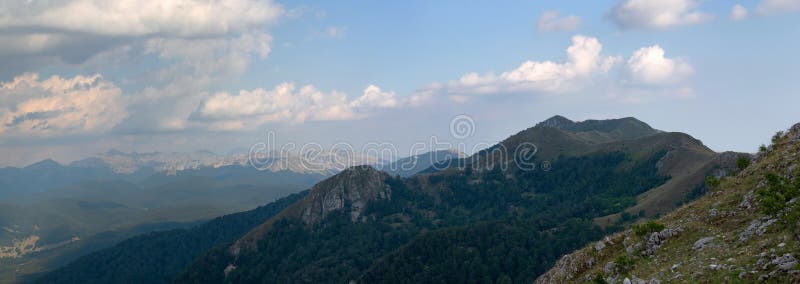 Overview of the Mountain and Lake Stock Image - Image of valley, path ...
