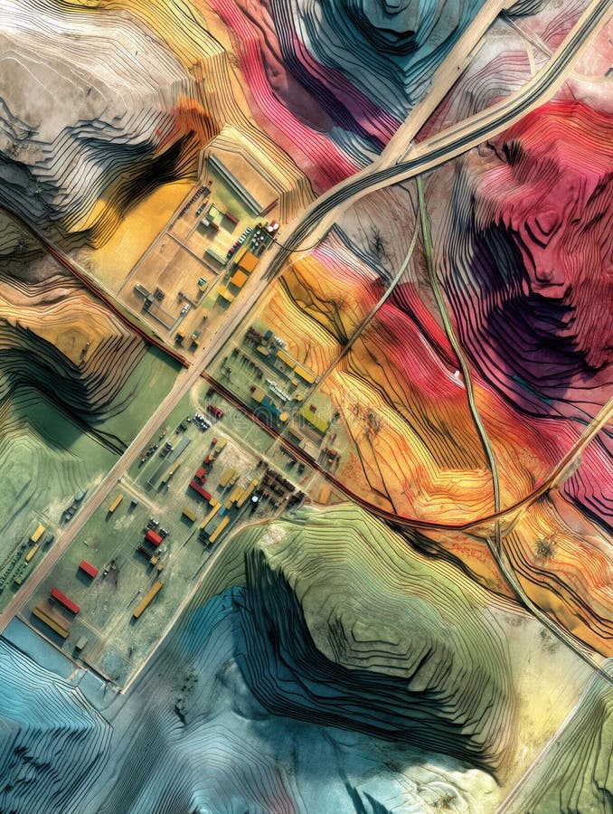 Overview of Oil Field Highlighting Geological Features and ...