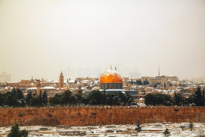 Overview of Old City in Jerusalem, Israel Stock Photo - Image of gold ...