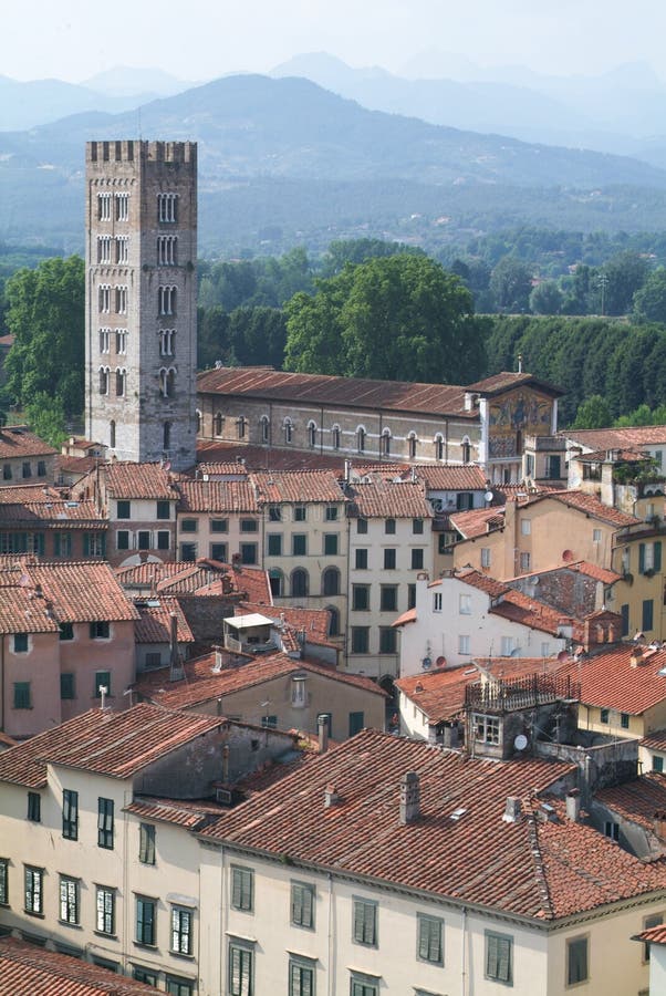 Overview at the Old Part of Lucca Stock Image - Image of historic ...