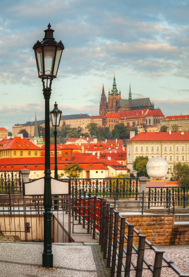 Overview of Old Prague from Charles Bridge Side Stock Image - Image of ...