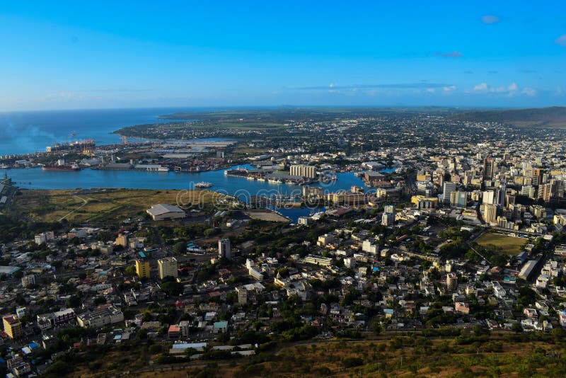 An overview of Port Louis stock photo. Image of summit - 129597436
