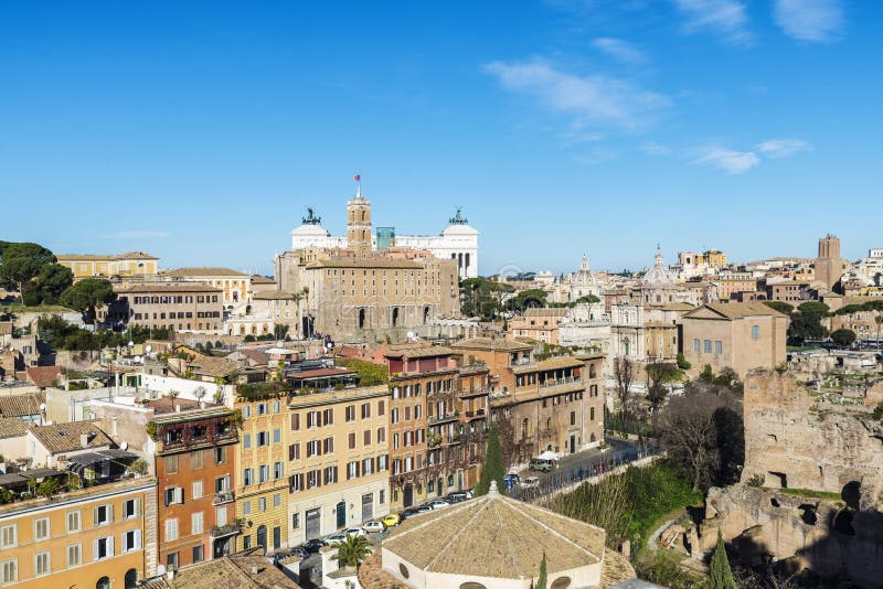 Overview of Rome, Italy stock image. Image of street - 86338975