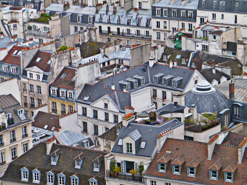Shot of the Rooftops in Paris Stock Image - Image of town, brick: 260523111