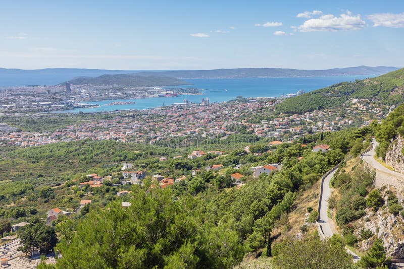 Overview of Solin, Split and the Marjan Hill Stock Image - Image of ...