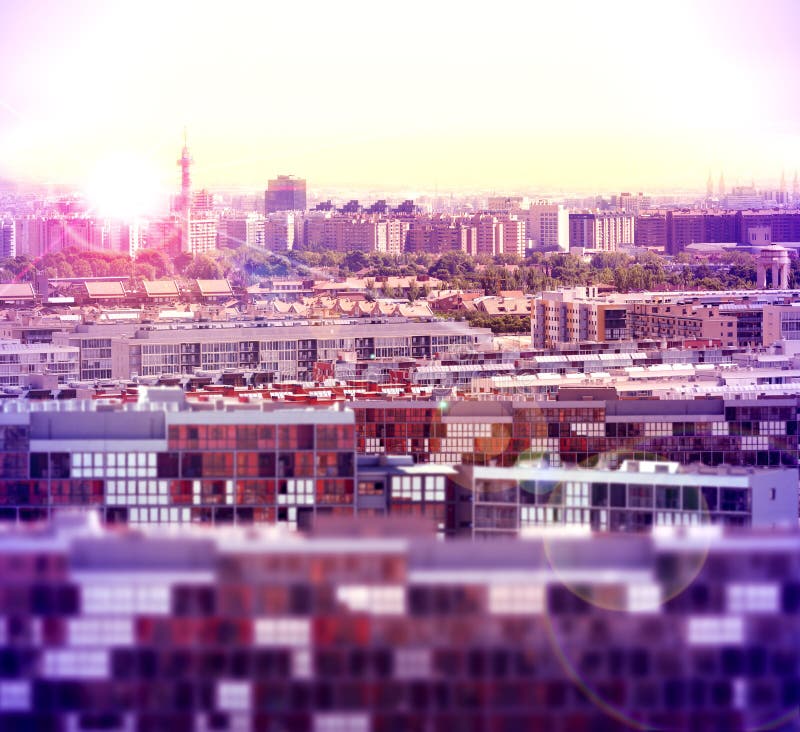 Overview of Spain City Sunset Stock Image - Image of europe, national ...