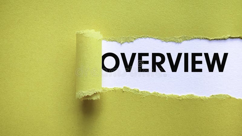 Overview Text Revealed Under Ripped Yellow Paper Stock Image - Image of ...