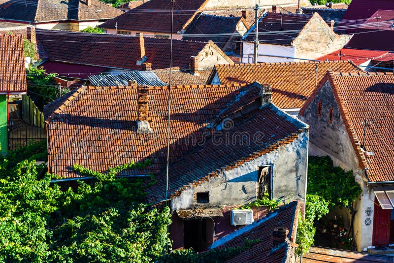 Overview of Tile Rooftops of Old Houses. Old Buildings Architecture ...