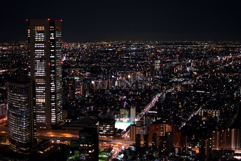 Overview of Tokyo at night stock photo. Image of travel - 99302168