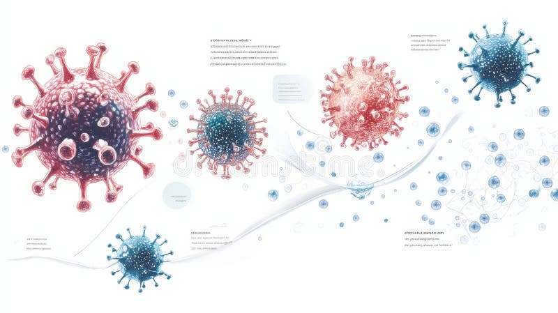 Illustrated Stages of Virus Lifecycle Detailing Penetration ...