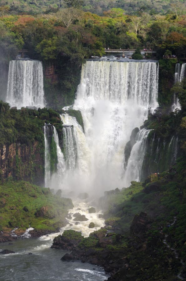 Overview of Waterfall Iguacu Stock Photo - Image of falls, landscape ...