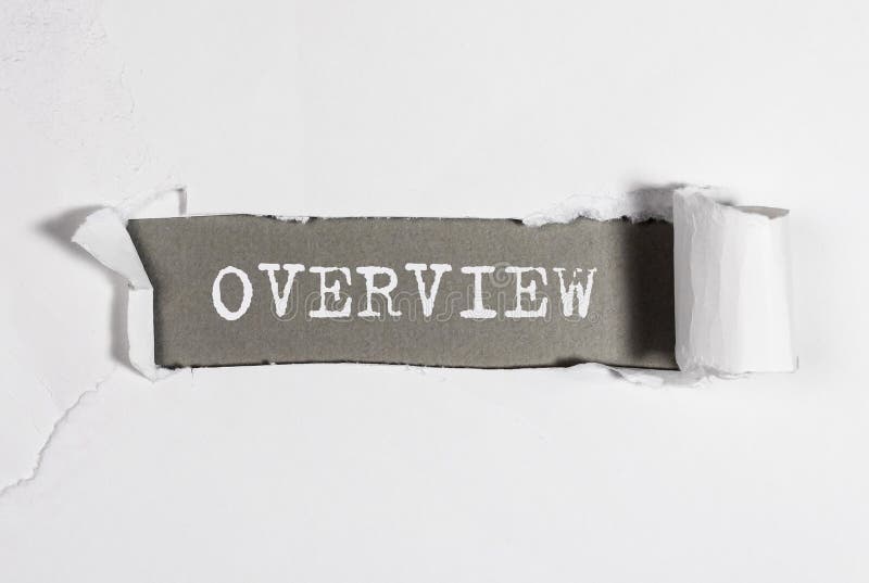 OVERVIEW - Word on a Green Sheet on a White Notebook with a Pencil and ...