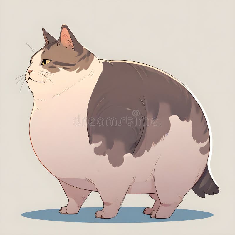An Overweight Cat. Fat Cat Character Stock Illustration - Illustration ...