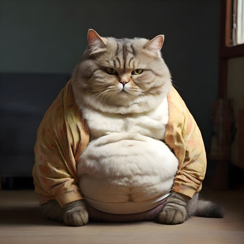 An Overweight Cat. Fat Cat Character Stock Illustration - Illustration ...